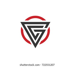 Cg Triangle Letter Logo: vector de stock (libre de regalías) 722551207