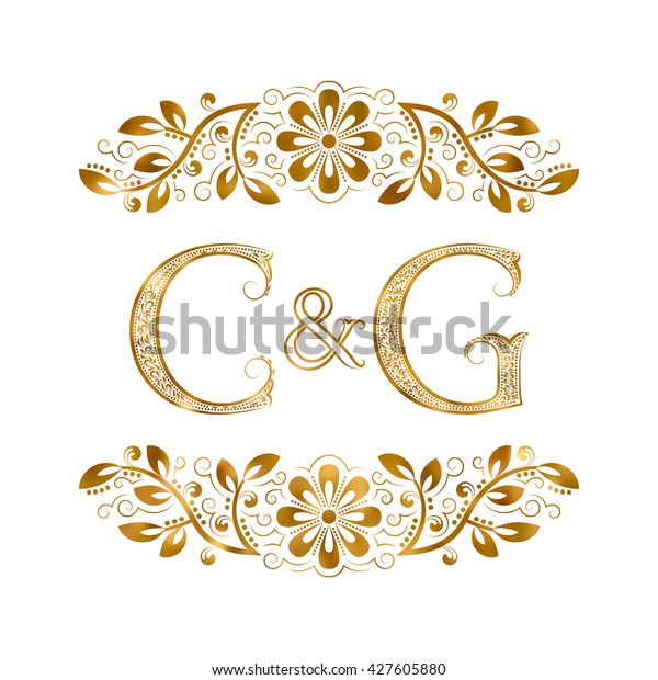Cg Vintage Initials Logo Symbol Letters Stock Vector (Royalty Free ...