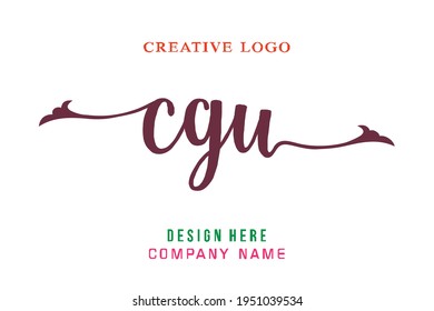 Cgu Lettering Logo Simple Easy Understand Stock Vector (Royalty Free ...