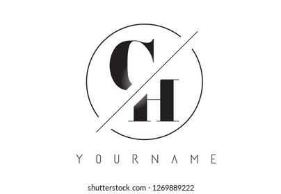 Ch Letter Logo Cutted Intersected Design Stock Vector (Royalty Free ...