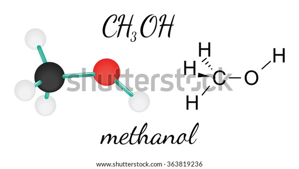 Ch3oh Methanol Molecule Stock Vector (Royalty Free) 363819236