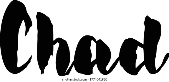 Nombre del país Chad Calligrafía de: vector de stock (libre de regalías ...