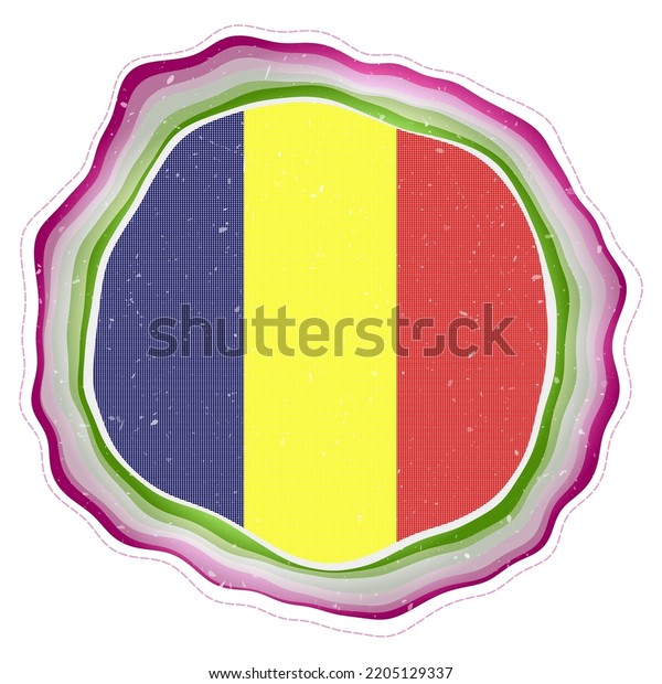 Chad Flag Frame Badge Country Layered Stock Vector (Royalty Free ...