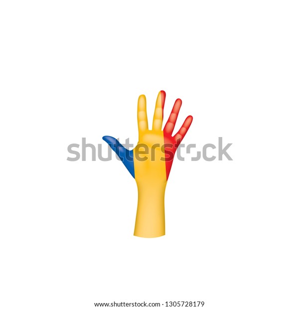 Chad Flag Hand On White Background Stock Vector (Royalty Free ...