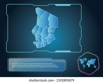 Chad Map Infographic Technology Blue Color Stock Vector (Royalty Free ...