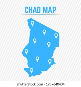 Chad Simple Map Map Icons Stock Vector (Royalty Free) 1957640434 ...
