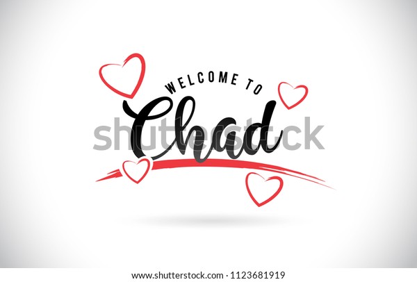 Chad Welcome Word Text Handwritten Font Stock Vector (Royalty Free ...