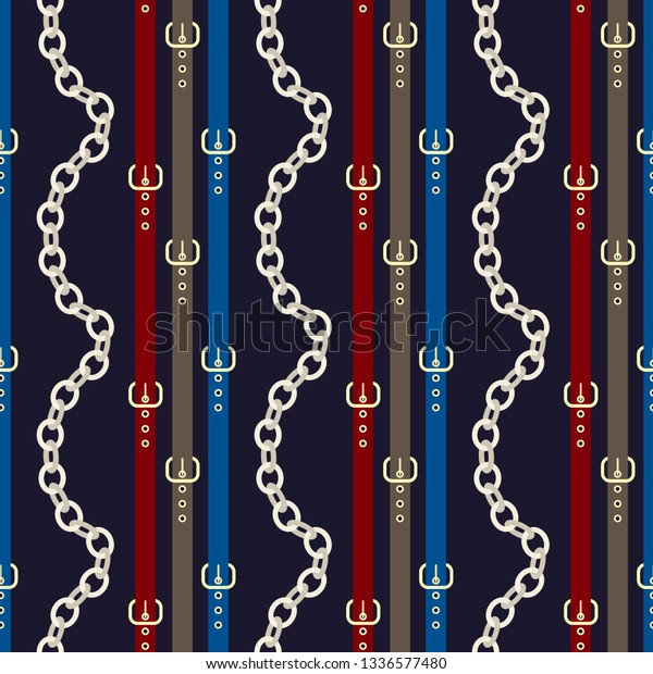 Chain Belt Seamless Pattern Design Silver Stock Vector (Royalty Free ...