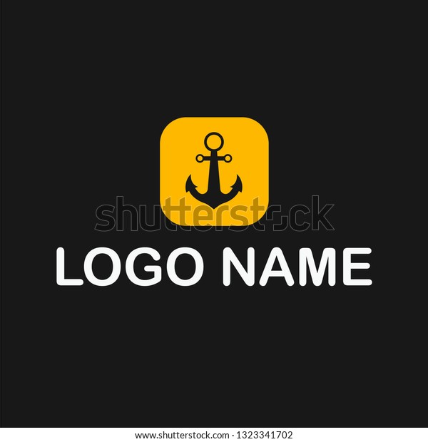 Chain Boat Anchor Logo Concept Designed: vector de stock (libre de ...