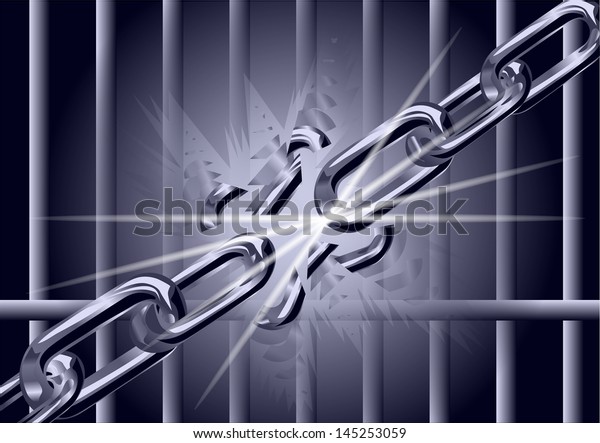 Chain Broken Into Fragments Symbol Freedom Stock Vector (Royalty Free ...