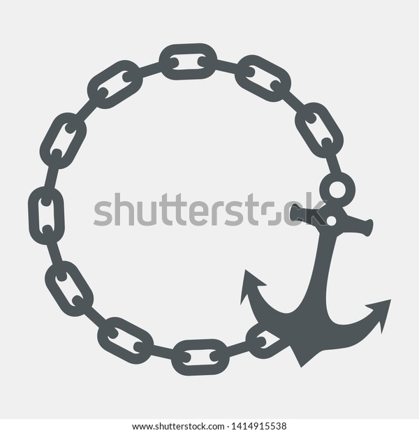 Chain Frame Sea Anchor Vector Illustration Stock Vector (Royalty Free ...