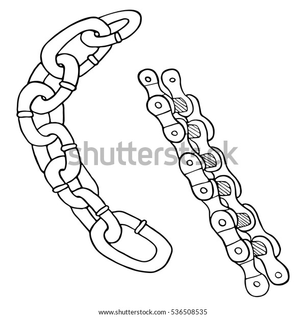 Chain Hand Drawn Sketched Vector Illustration Stock Vector (Royalty ...