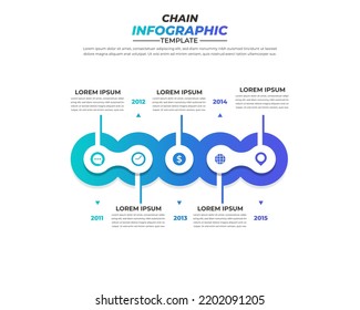 Chain Infographic Design 5 Steps Data Stock Vector (Royalty Free ...