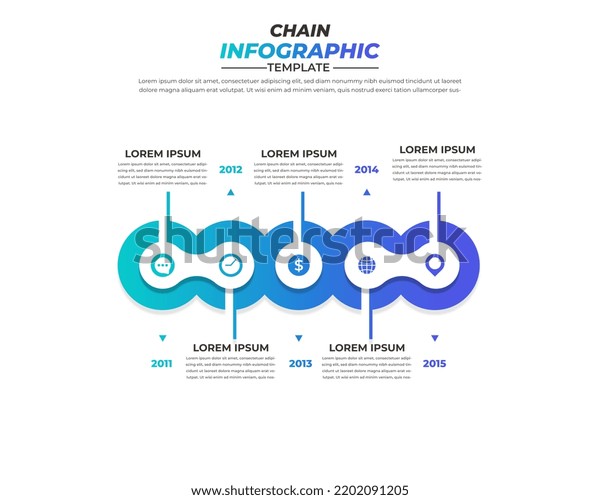Chain Infographic Design 5 Steps Data Stock Vector (Royalty Free ...