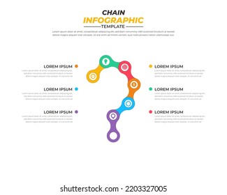 Chain Infographic Design 6 Steps Data Stock Vector (Royalty Free ...