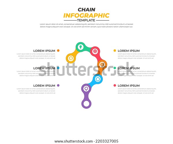 Chain Infographic Design 6 Steps Data Stock Vector (Royalty Free ...