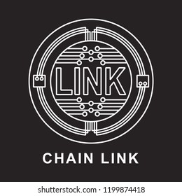 Chain Link Coin Cryptocurrency Icon Black Stock Vector (Royalty Free ...