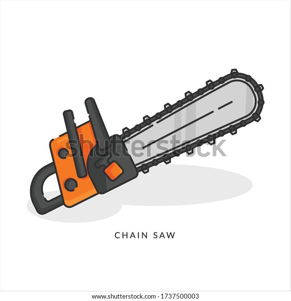 Chain Saw Machine Filled Outline Icon Stock Vector (Royalty Free ...