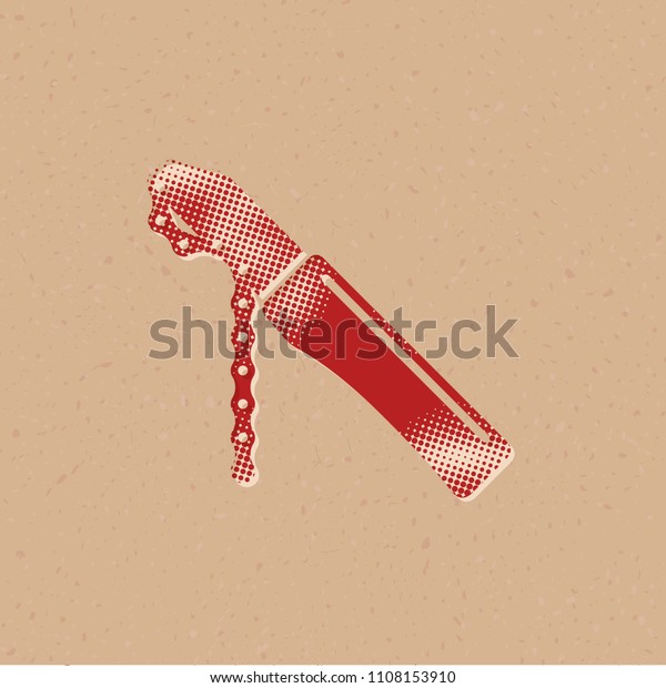 Chain Whip Icon Halftone Style Grunge Stock Vector (Royalty Free ...
