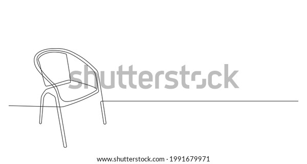 Chair Continuous One Line Drawing Interior Stock Vector (Royalty Free ...