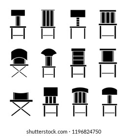 Chair Icon Set Stock Vector (Royalty Free) 1196824750 | Shutterstock