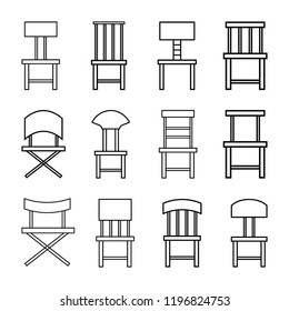 Chair Icon Set Stock Vector (Royalty Free) 1196824753 | Shutterstock