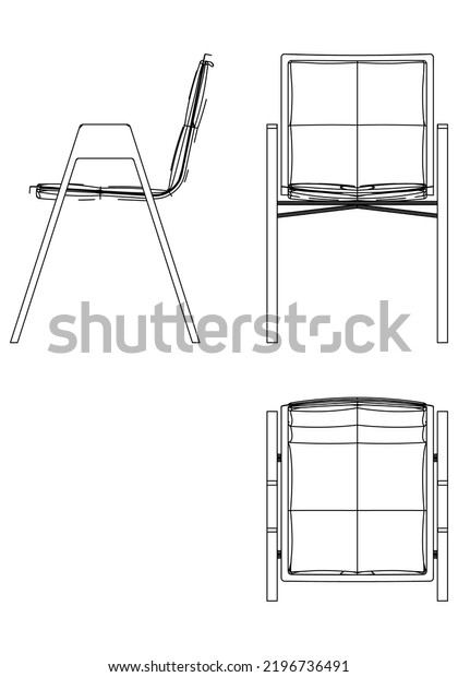 Chair Isolated Lines On White Background Stock Vector (Royalty Free ...
