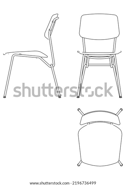 Chair Isolated Lines On White Background Stock Vector (Royalty Free ...