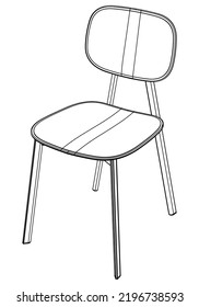 Chair Line Vector Illustration Isolated On Stock Vector (Royalty Free ...