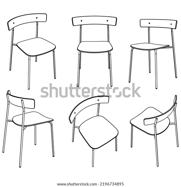 Chair Line Vector Illustration Set Different Stock Vector (Royalty Free ...