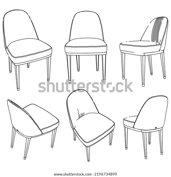 Chair Line Vector Illustration Set Different Stock Vector (Royalty Free ...