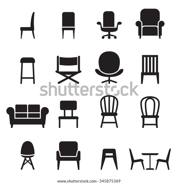 Chair Seating Icons Set Vector Illustration Stock Vector (Royalty Free ...