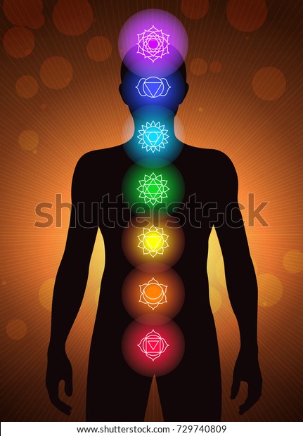 Chakras Location Human Body Vector Stock Vector (Royalty Free) 729740809