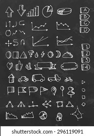 Chalk Draw Big Infographic Set Vector Stock Vector (Royalty Free ...