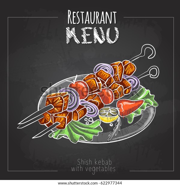 Chalk Drawing Menu Design Restaurant Menu Stock Vector (Royalty Free ...