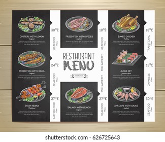 Chalk Drawing Restaurant Menu Design Stock Vector (Royalty Free ...