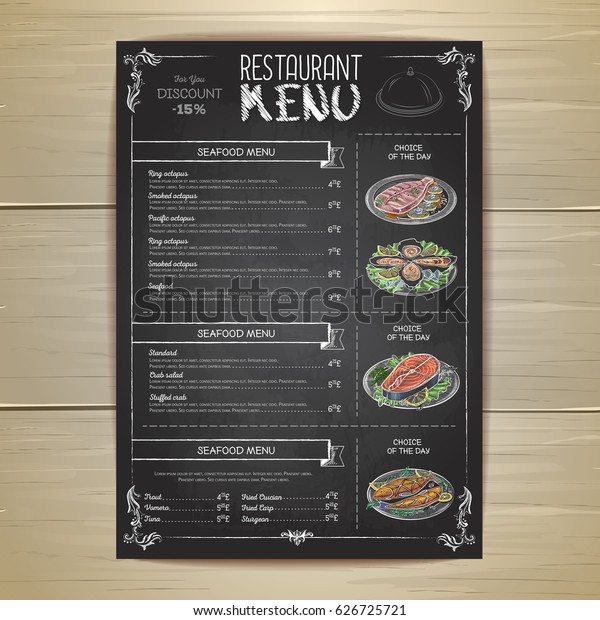 Chalk Drawing Restaurant Menu Design 스톡 벡터(로열티 프리) 626725721 | Shutterstock