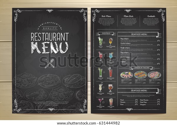 Chalk drawing restaurant menu design