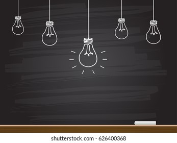 Chalk Hand Drawing Light Bulb Vector Stock Vector (Royalty Free) 626400368