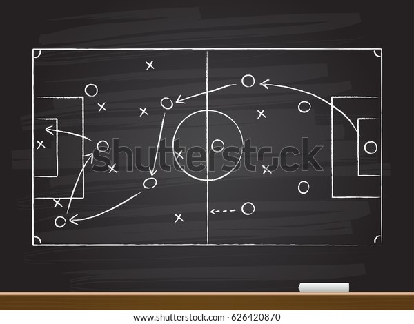 Chalk Hand Drawing Soccer Game Strategy Stock Vector (Royalty Free ...
