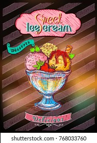 783 Ice cream chalk poster Images, Stock Photos & Vectors | Shutterstock