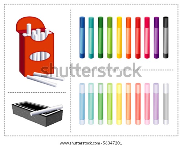 Chalk Set Box Chalk Twenty Sticks Stock Vector (Royalty Free) 56347201 ...