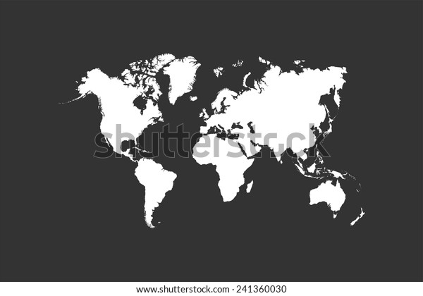 Chalk World Map On Blackboard Vector Stock Vector (Royalty Free ...