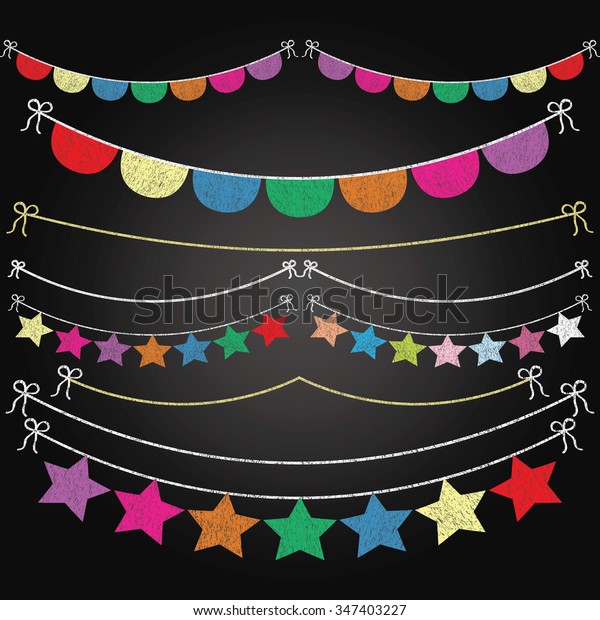 Chalkboard Bunting Banner Collection Stock Vector (Royalty Free ...