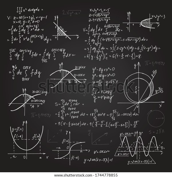 Chalkboard Math Formulas Vector Illustration Stock Vector (Royalty Free ...