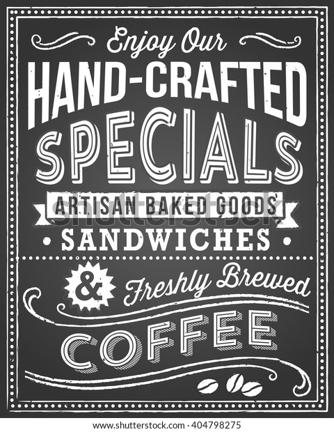 Chalkboard Menu Background Retro Handdrawn Vintage Stock Vector ...