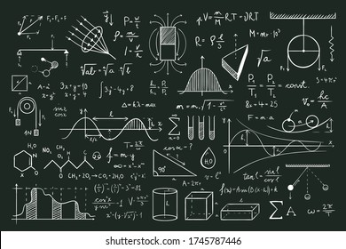 Chalkboard Physics Chemistry Formulas Stock Vector (Royalty Free ...