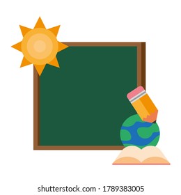 Chalkboard School Sun Supplies Vector Illustration Stock Vector ...