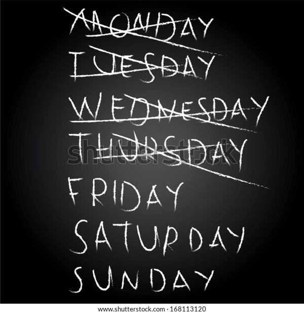 Chalkboard Weekdays Friday Vector Illustration Stock Vector (Royalty ...