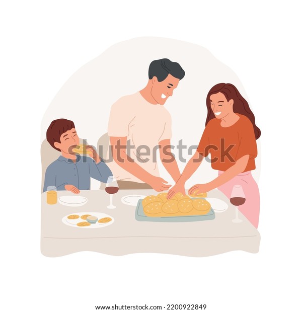 Challah Isolated Cartoon Vector Illustration Family Stock Vector ...